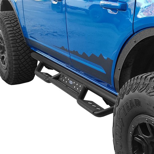 2Pcs Steel Side Steps Running Boards Rock Rails for Ford Bronco 2021 ...