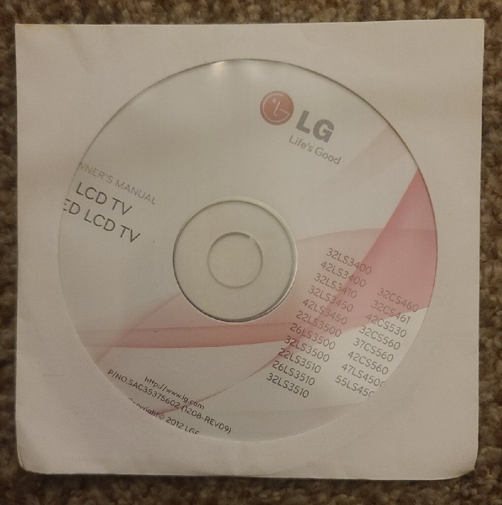 Original LG Led TV Owner's Manual DVD Free Shipping | eBay