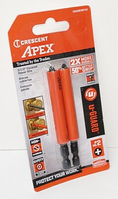 Crescent Apex 2 Piece #2 x 3-1/2" Phillips Covered Impact Power Bit ...
