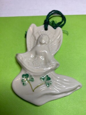 Belleek Ireland vintage angel Shamrock ornament 2000 | eBay