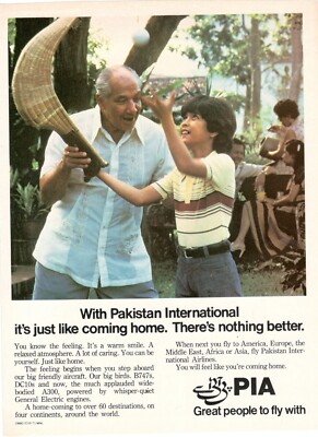 Pakistan Airlines Pia Company Airline Advertising Original 1980 Game ...