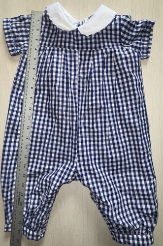 Smocked Threads by Cecil & Lou Boy's Blue Gingham Bubble Romper Peter ...