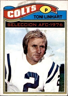 1977 Topps Mexican Toni Linhart #190 Baltimore Colts Football Card RARE ...