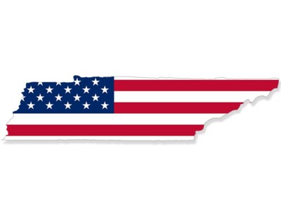2x9 inch LARGE Tennessee Shaped USA American Flag Sticker (US TN Car RV ...