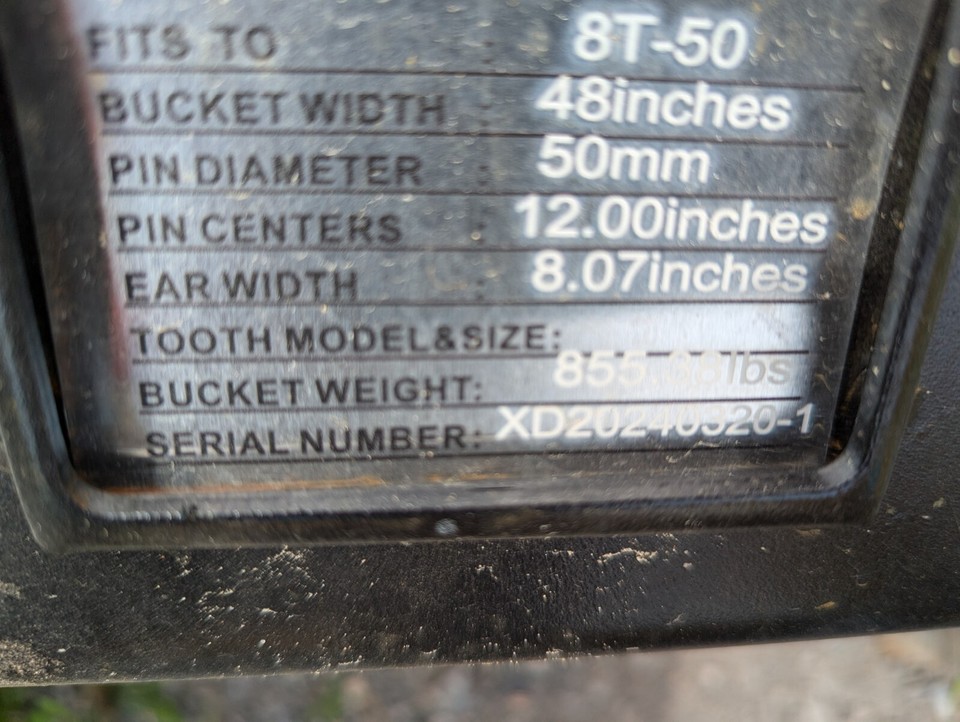 48" Hydraulic Power Tilt Grading Clean Up Out Ditching bucket 50mm Cat ...