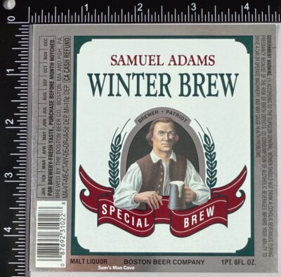 Samuel Adams Winter Brew Beer Label | eBay