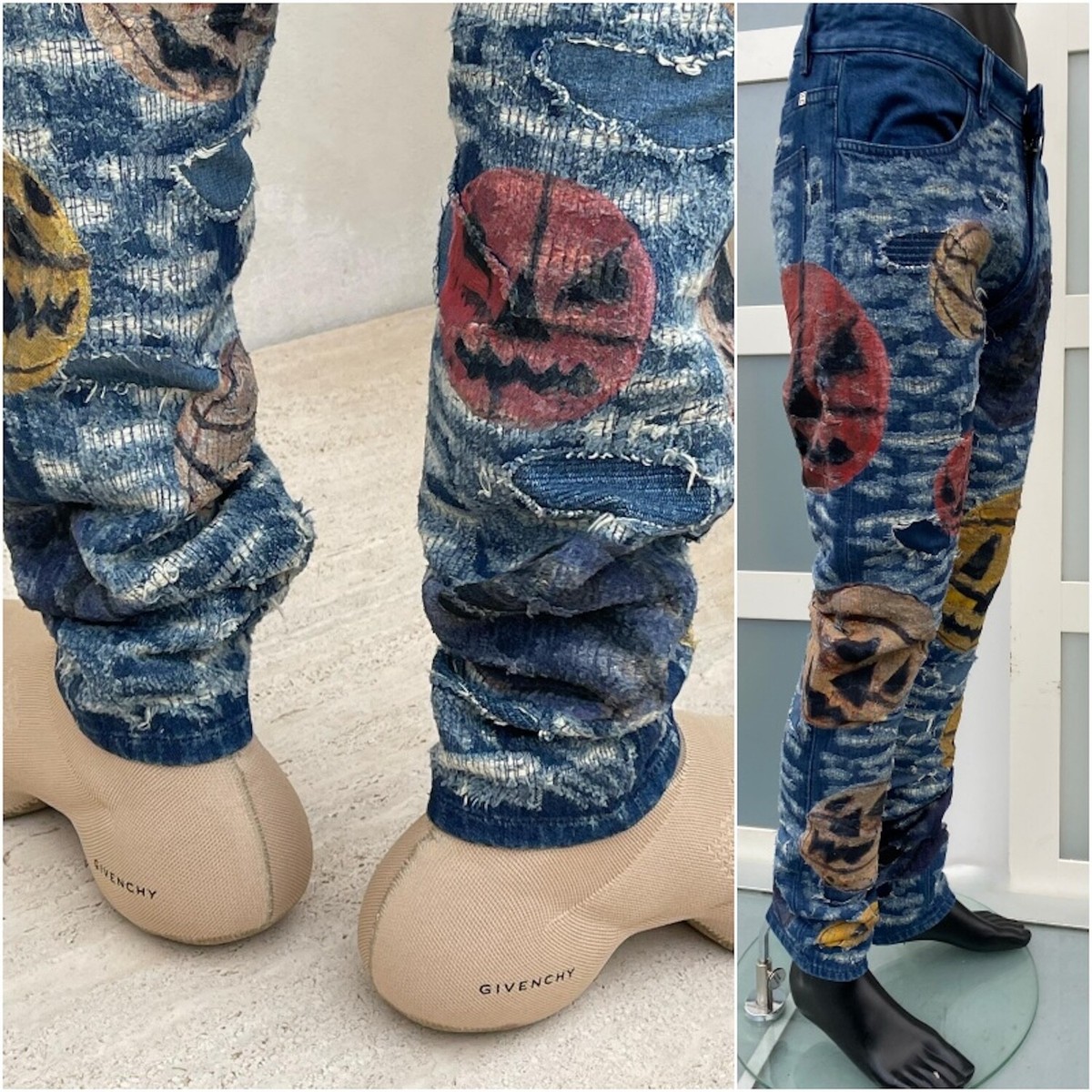 UltraRare & Great Givenchy SS22 Destroyed Pumpkin Jeans Size UltraRare & Great Givenchy SS22 Destroyed Pumpkin Jeans Size