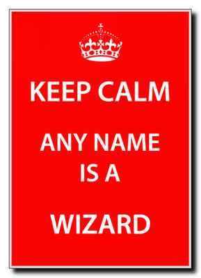 Wizard Personalised Keep Calm Jumbo Magnet | eBay