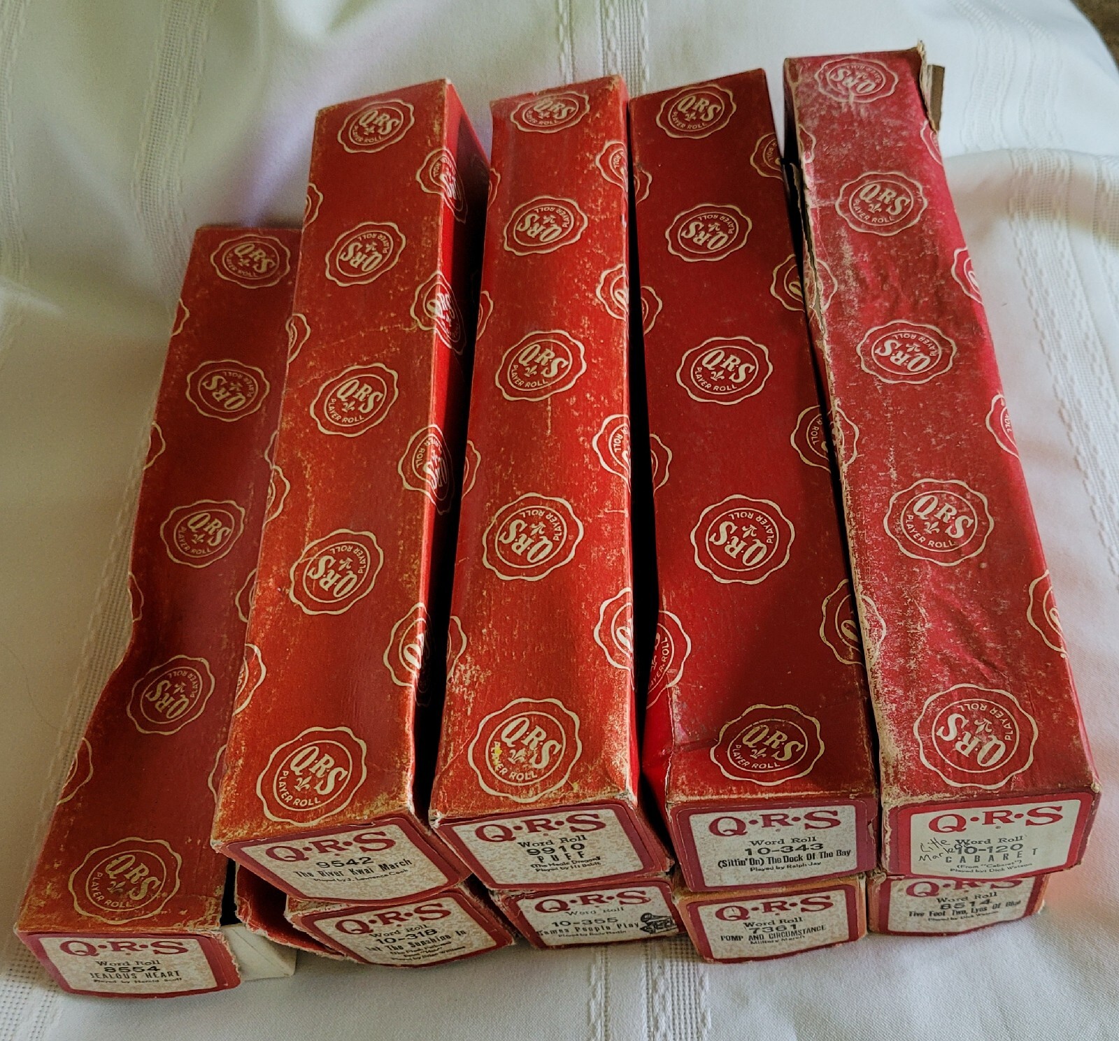 Lot of 9 QRS Player Piano Rolls For Repair or Crafting (boxes have ...