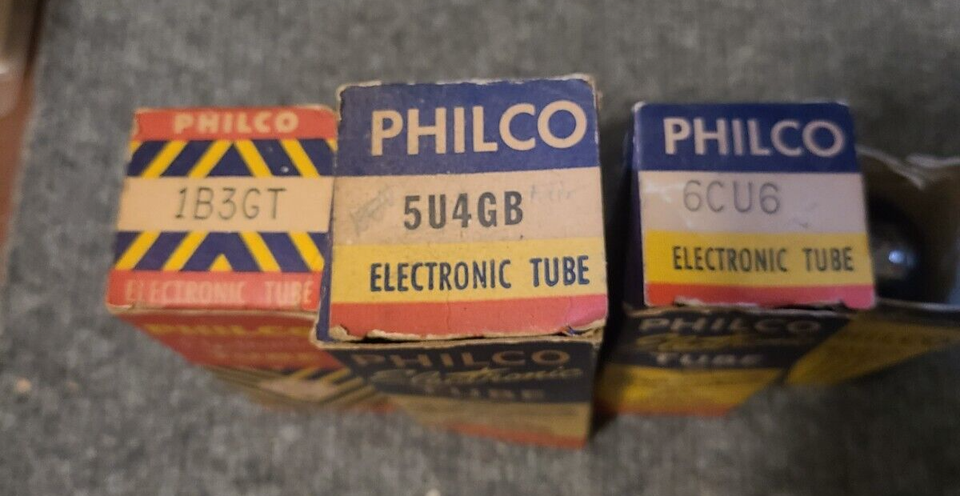 VTG Philco Electronic Tubes Lot Of 4 1B3GT, 5U4GB, 6CU6 & 50L6GT NOS | eBay