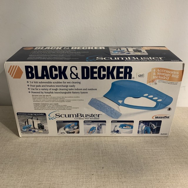 S200 Scumbuster Scum Buster Black Decker Cordless Wet Scrubber VersaPak ...