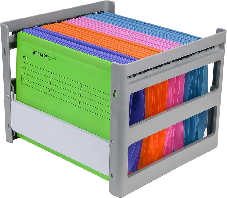 A4 Grey Plastic Hanging Folder Shelf, for Office, Study, Hospital Data ...