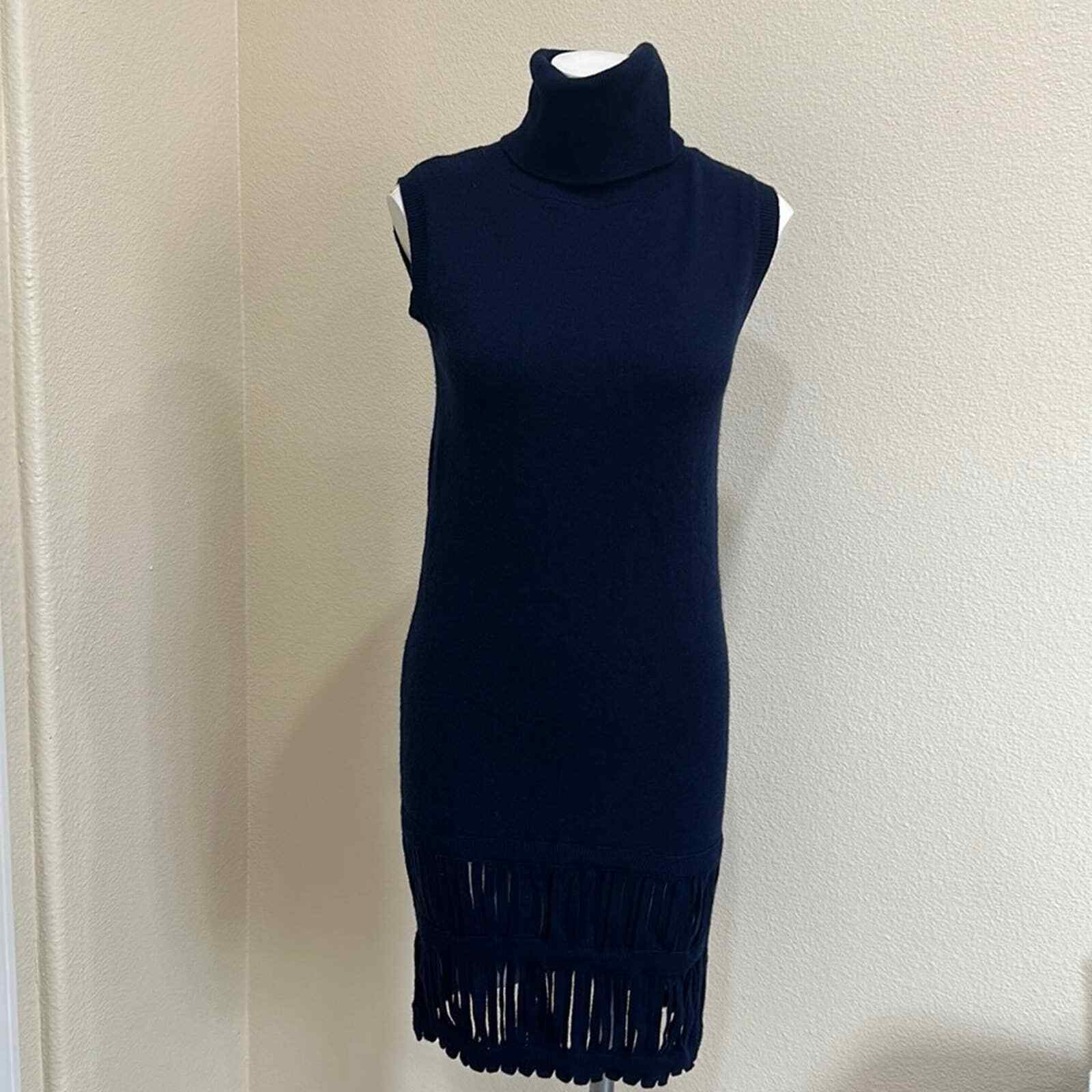 Snobby Sheep Wool Silk Turtle Neck Sleeveless Dress Size 40 US Size 4 ...