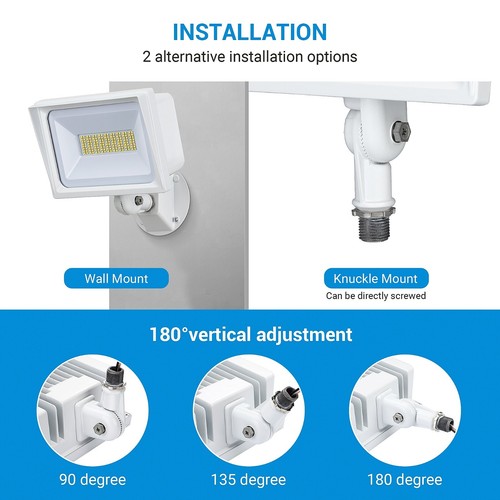 DEWENWILS 2-Pack 65W LED Flood Light Outdoor,Adjustable Knuckle Mount ...