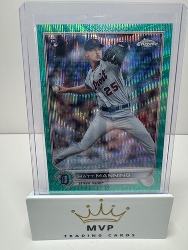 2022 Topps Chrome Matt Manning #57 Aqua Wave Refractor RC Detroit ...