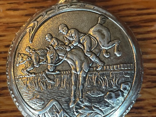 Vintage Remington Engraved Jumping Horse Steeple Chase Pocket Watch ...