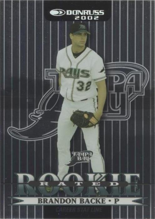 2002 Donruss - Rated Rookie Brandon Backe #153 Career Stat Line /94 (RC ...