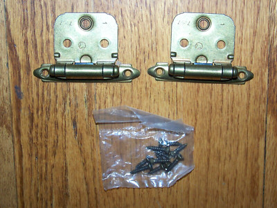 2- Rockler (AmeRock) Steel 3/8" Cabinet Hinges Brass Plated 7128 - NEW ...