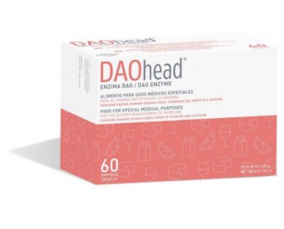 Pack 2x Daohead 60 Caps.Diamine Oxidase DAO. Migraine Treatment. Old ...