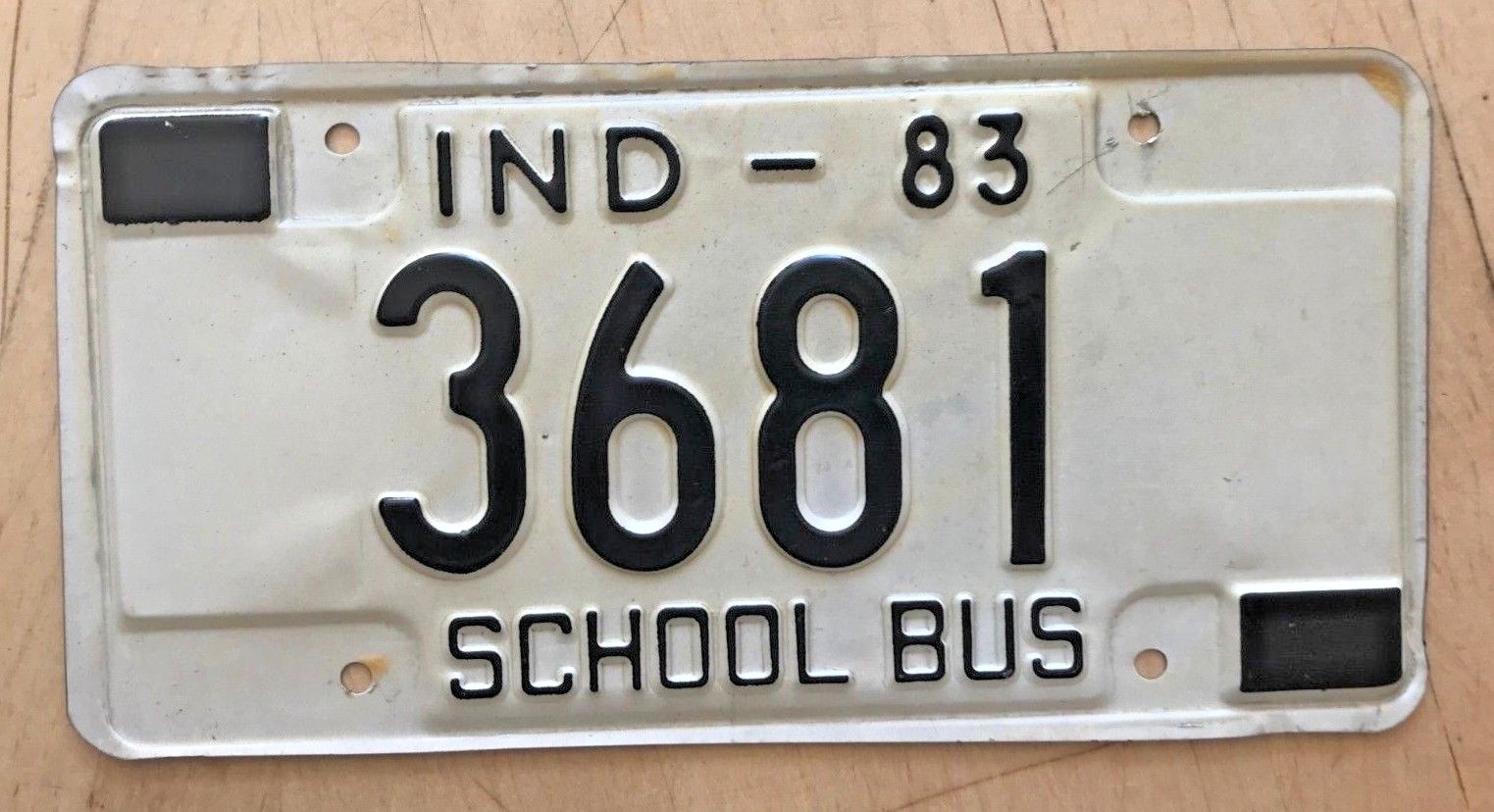1983 INDIANA SCHOOL BUS LICENSE PLATE " 3681 " IN PUPIL TRANSPORT ...