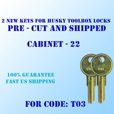 T03 Keys. Replacement pre cut keys for Husky tool box locks, cut to ...