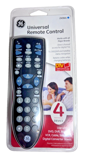 GE Universal Remote 4 Audio / Video Devices # 24944 General Electric ...