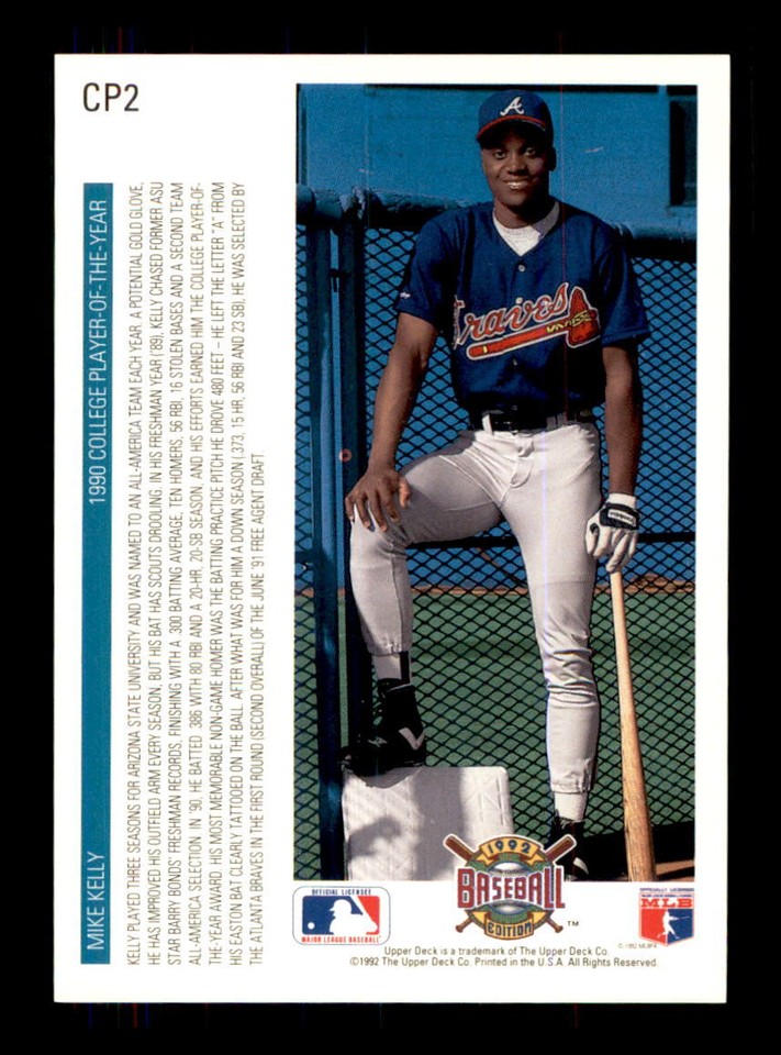 1992 Baseball 1992 Upper Deck Mike Kelly Atlanta Braves #CP2 2 | eBay