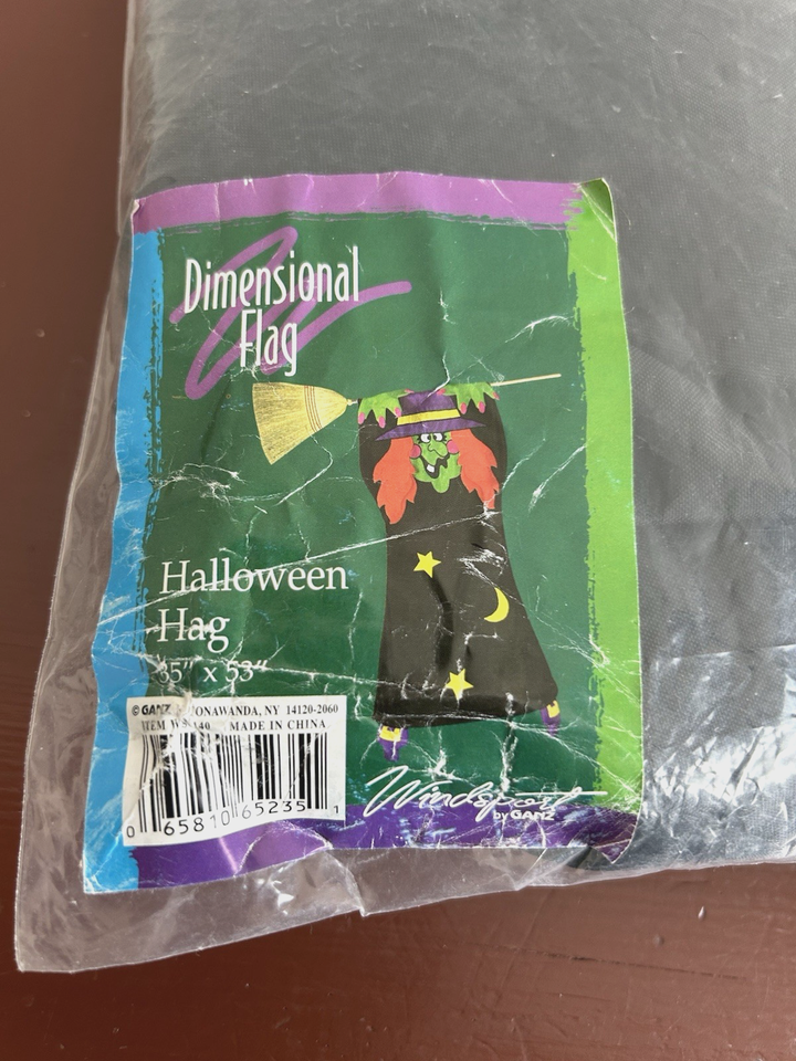 Windsport By Ganz “Halloween Hag” Witch Large 3-D Banner/Flag | eBay