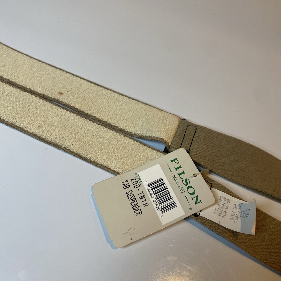 Filson Tab Suspenders VTG NWT Regular Tan Brown Bridle Leather Tabs ...