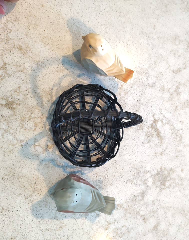 Vintage Avon Spring Melodies Salt and Pepper Shakers Birds in Wire ...