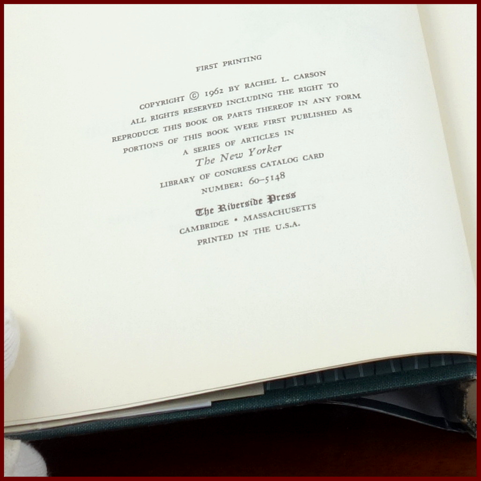 SILENT SPRING, Rachel Carson, 1ST EDITION & PRINTING, Houghton Mifflin ...