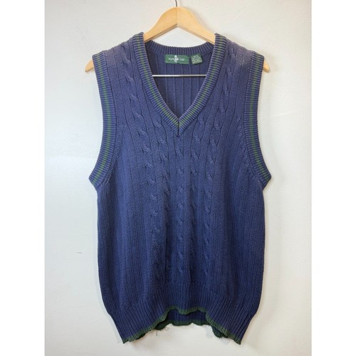 HUNT CLUB Sweater Vest Pullover Navy Classic Layering Men’s Size Large ...
