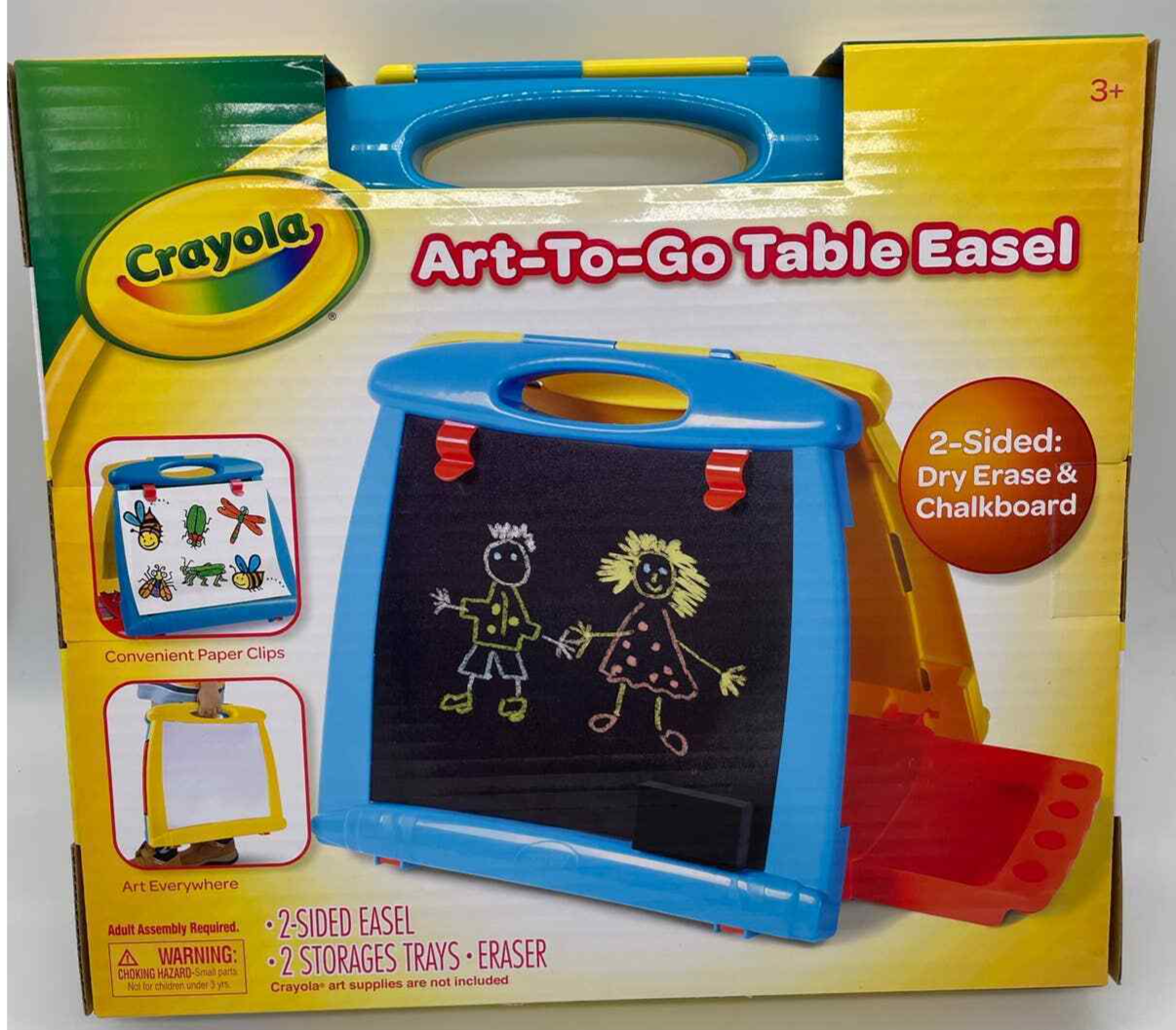 NEW Crayola Art-to-Go Table 2 sided Easel & chalkboard storage trays ...