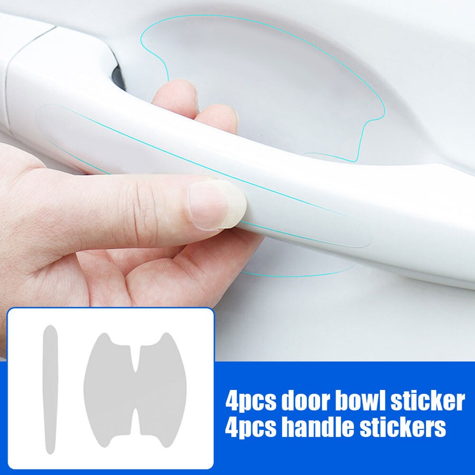 8x Car Door Handle Bowl Stickers Anti-scratch Clear Films Protector ...