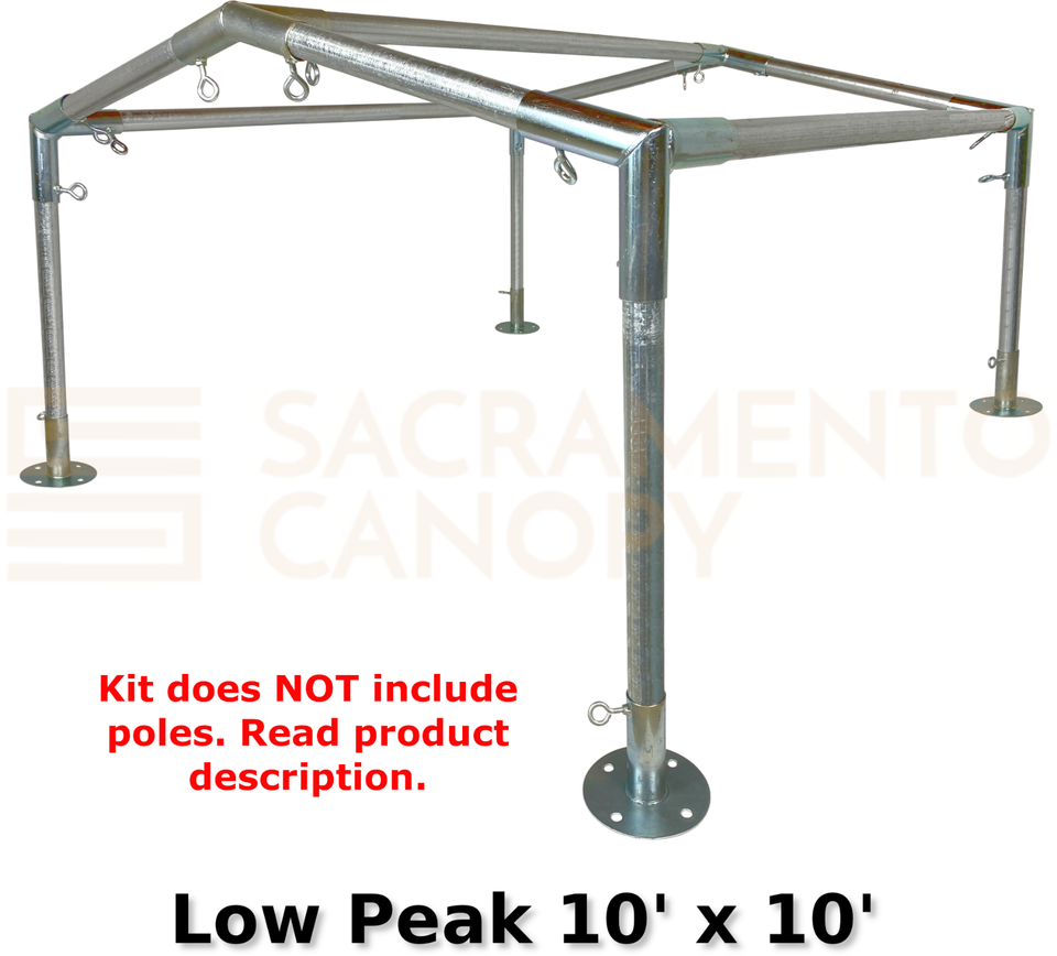 Low Peak Canopy Fittings Kits, DIY Carport or Greenhouse, EMT Connector ...