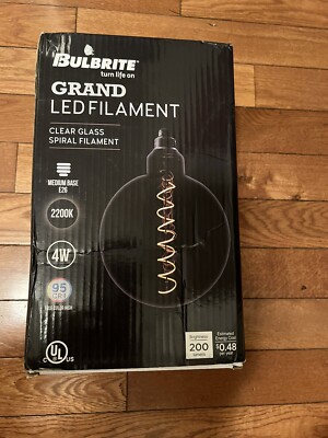 G63 LED Filament Light Bulb - Antique - Dimmable - 4W - 120V - BULBRITE ...