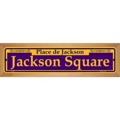 Jackson Square Purple Novelty Wood Mounted Small Metal Street Sign WB-K ...