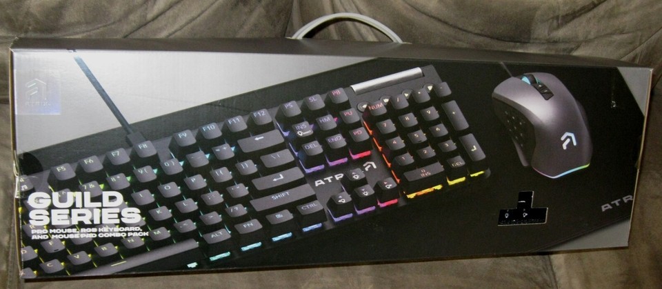 Atrix Guild Series Wired Pro Mouse + RGB Keyboard & Mouse Pad Combo ...