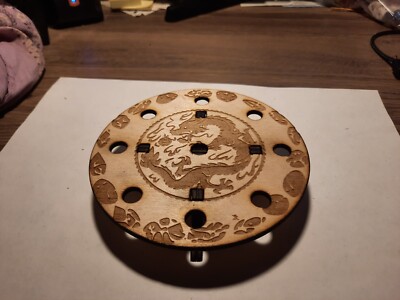 Round laser cut marble display stand made of baltic birch | eBay