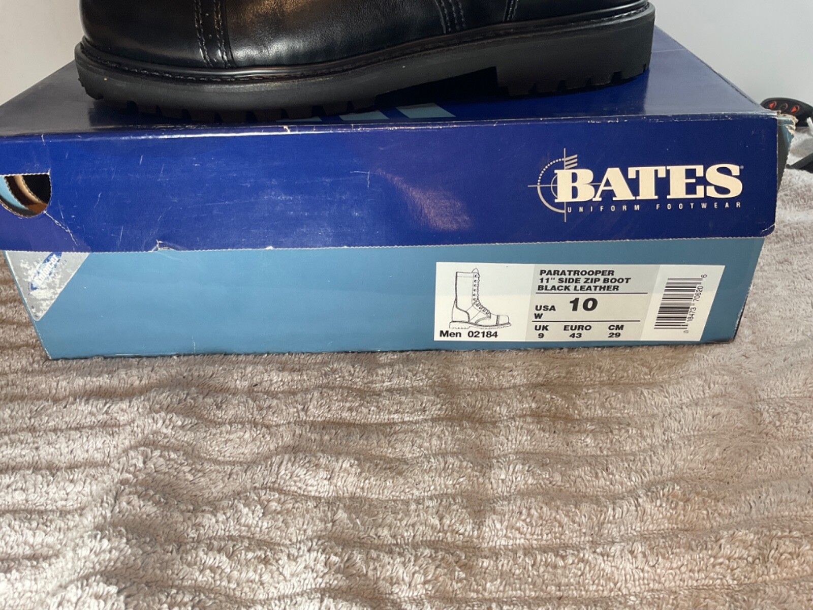 NOS BATES PARATROOPER 11" SIDE ZIP BLACK LEATHER BOOTS 02184 MULTIPLE ...