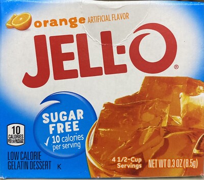 Jello ORANGE SUGAR FREE Gelatin Dessert 0.3 oz Box Jell-O - NEW FREE ...
