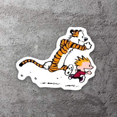 Calvin and Hobbes Vinyl Sticker 3.5" Wide - includes Two Stickers | eBay UK