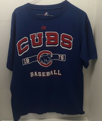 Chicago Cubs Majestic 1876 MLB Blue TShirt - Adult Size MED M **EUC ...