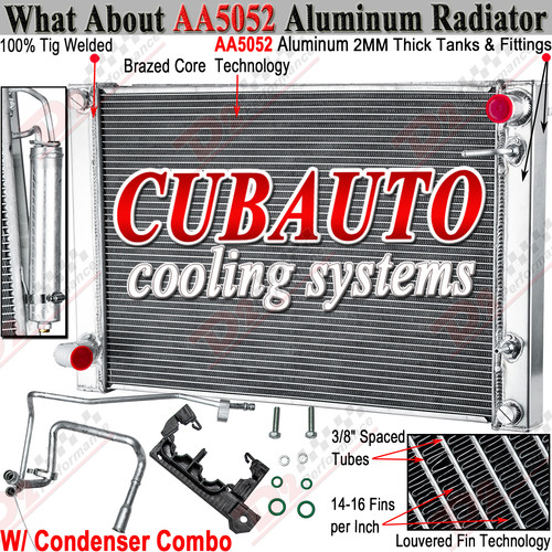 3 Row Radiator W/Condenser Combo For 2008-2013 Infiniti G37 G35/Nissan ...