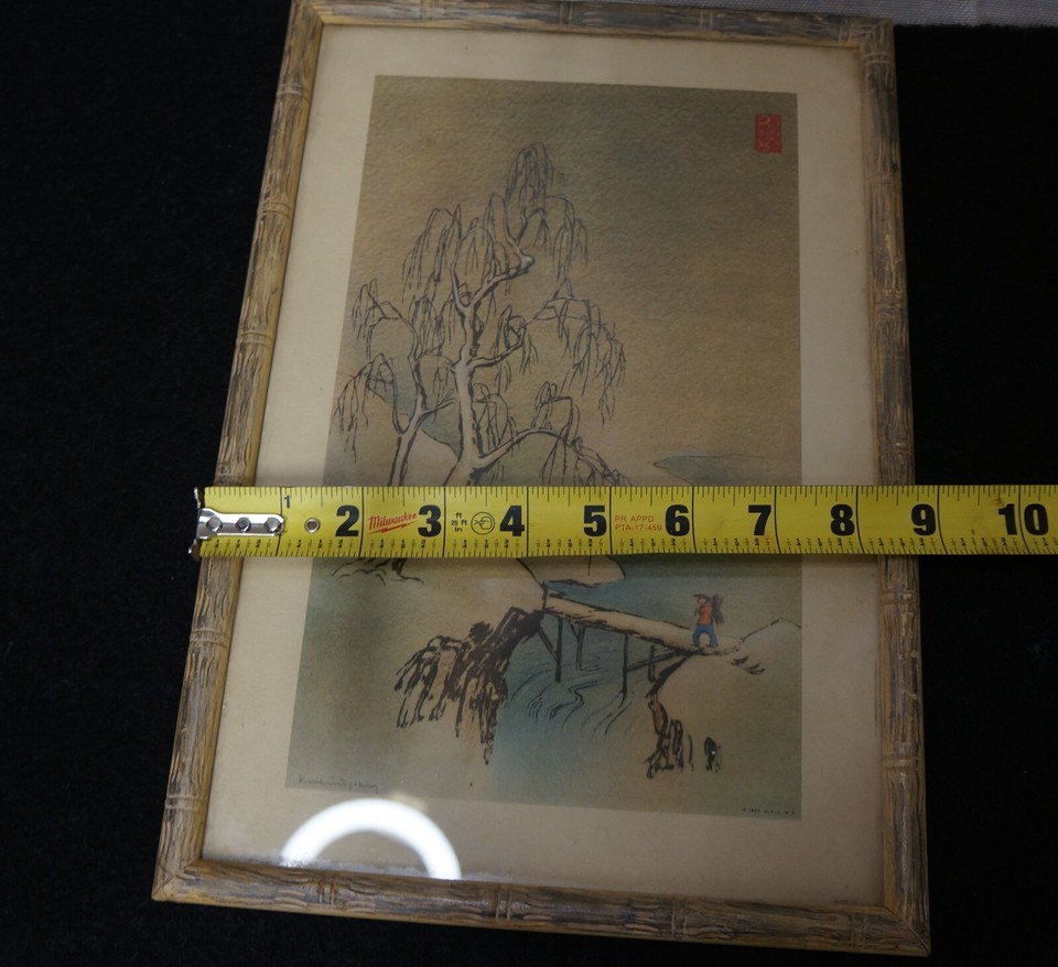 1956 Kow-Ling Jiang Willow Landscape Print Mid-Century Chinoiserie ...