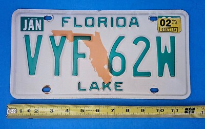 2002 FLORIDA LAKE COUNTY LICENSE PLATE VYF 62W | eBay