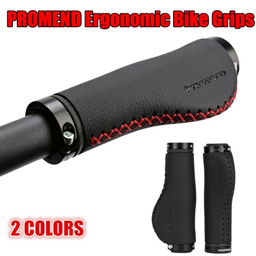 Promend PU Leather MTB Road Bike Scooter Bicycle Handlebar Grips Lock ...