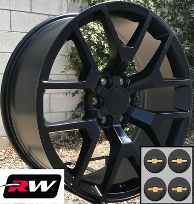 22 x9" inch Chevy Silverado 1500 OEM Specs Honeycomb Wheels Satin Black ...