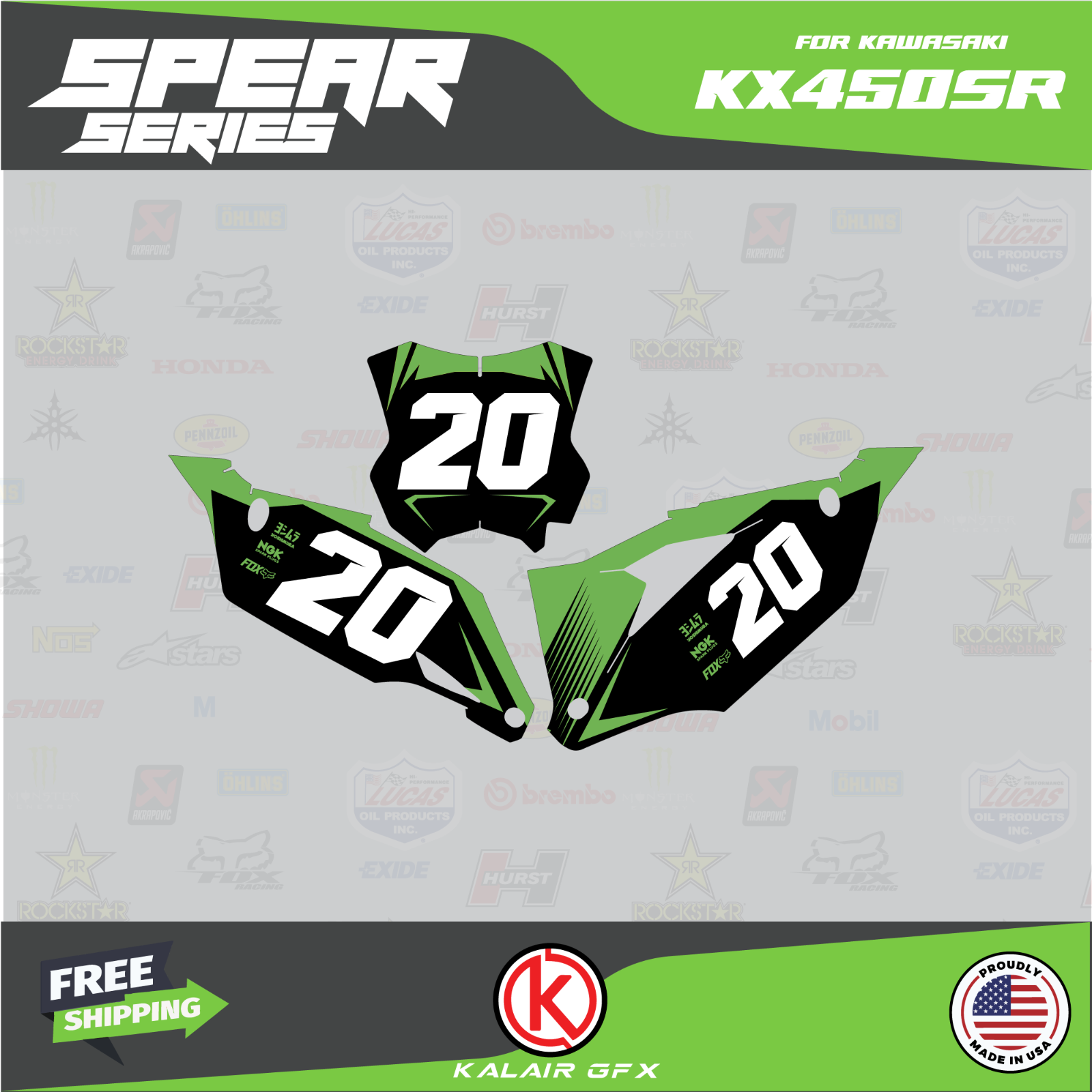 Graphics Decal Kit for Kawasaki KX450SR 2022 2023 Spear - Green | eBay