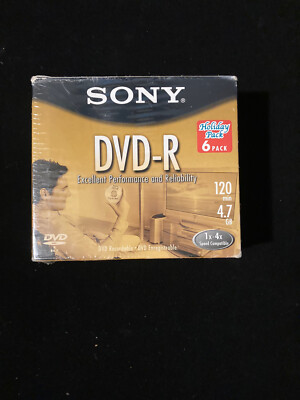 Sony DVD-R 4.7GB 120min - 6 PACK with cases | eBay